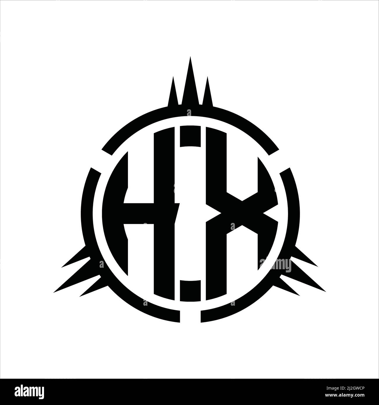 HX Logo monogram isolated on circle element design template Stock ...