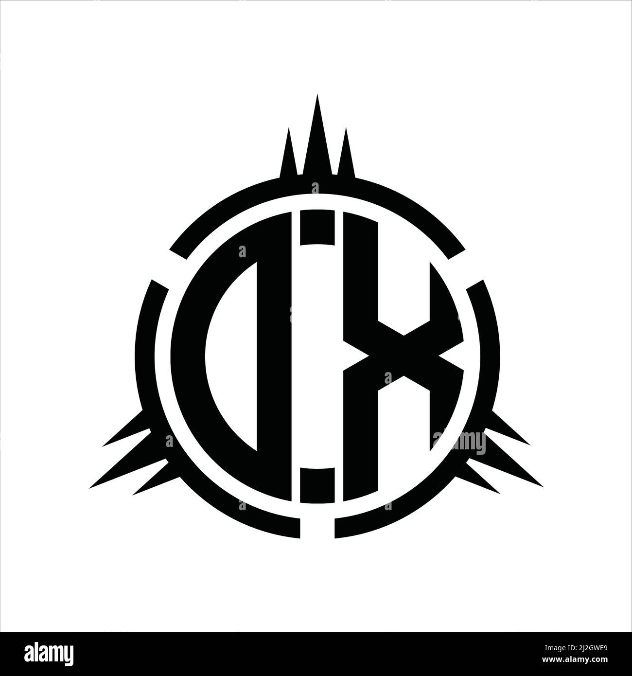 DX Logo monogram isolated on circle element design template Stock ...