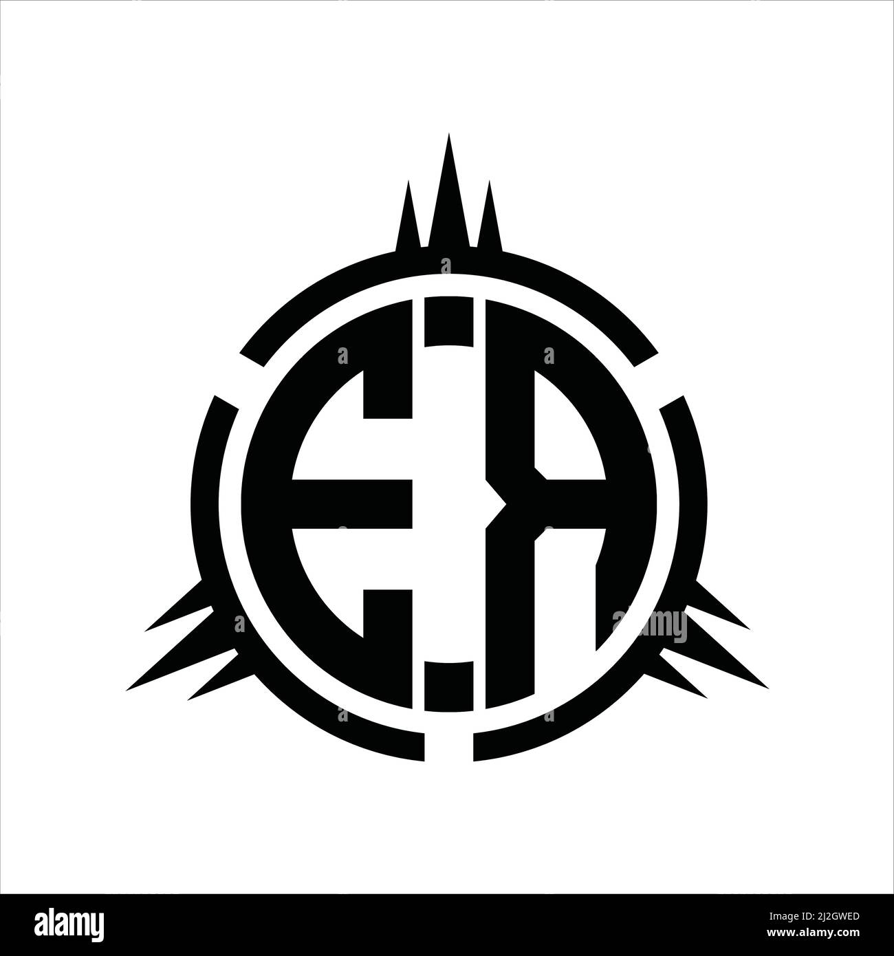 ER Logo monogram isolated on circle element design template Stock ...