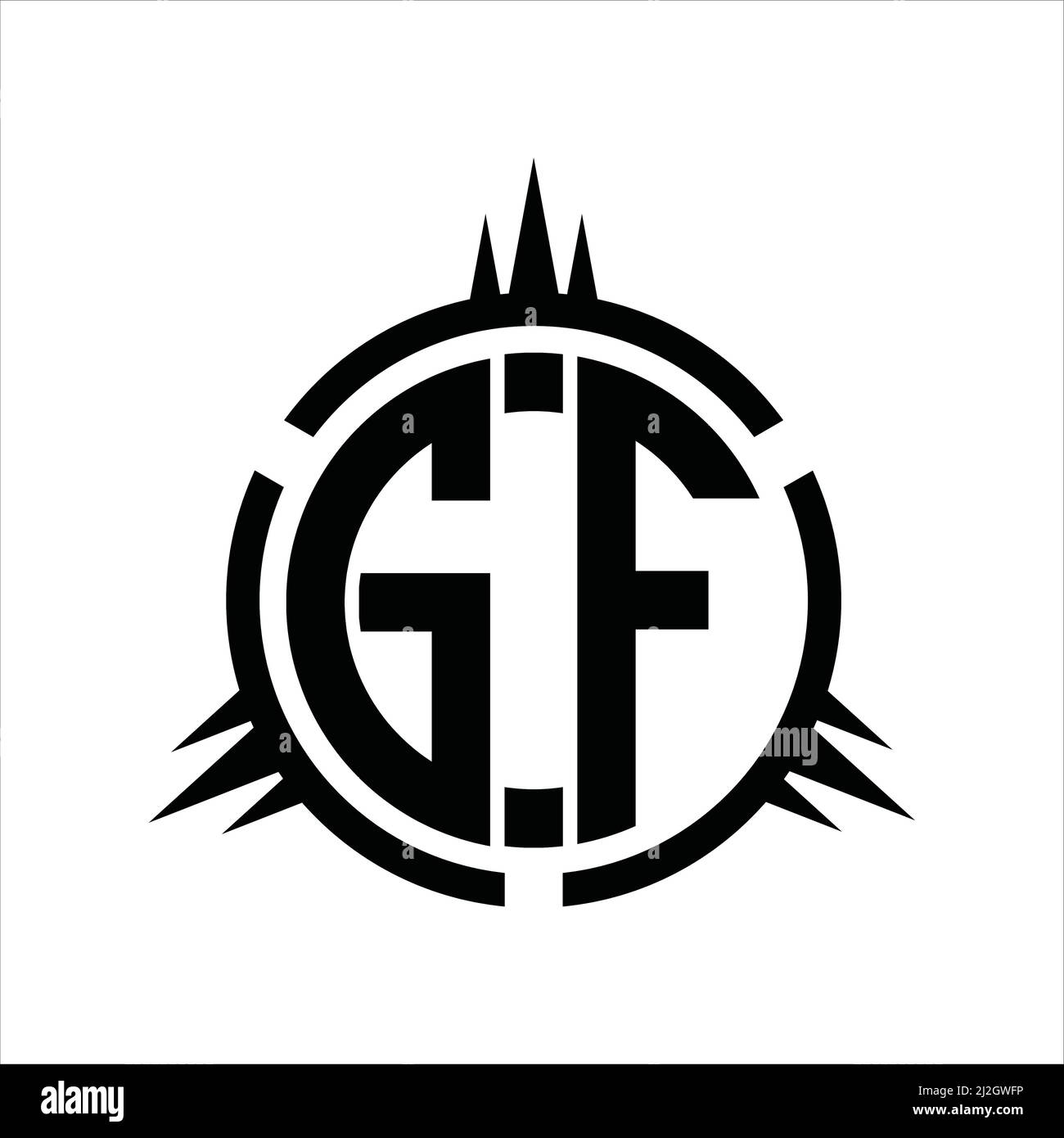 GF Logo monogram isolated on circle element design template Stock ...