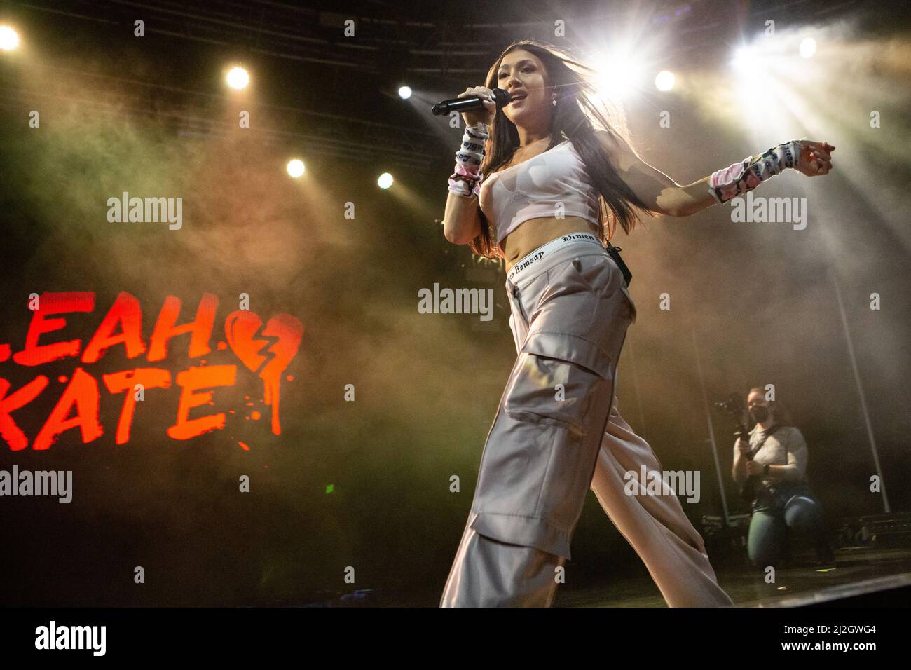 Milan Italy. 01 April 2022. The american pop singer LEAH KATE perform ...