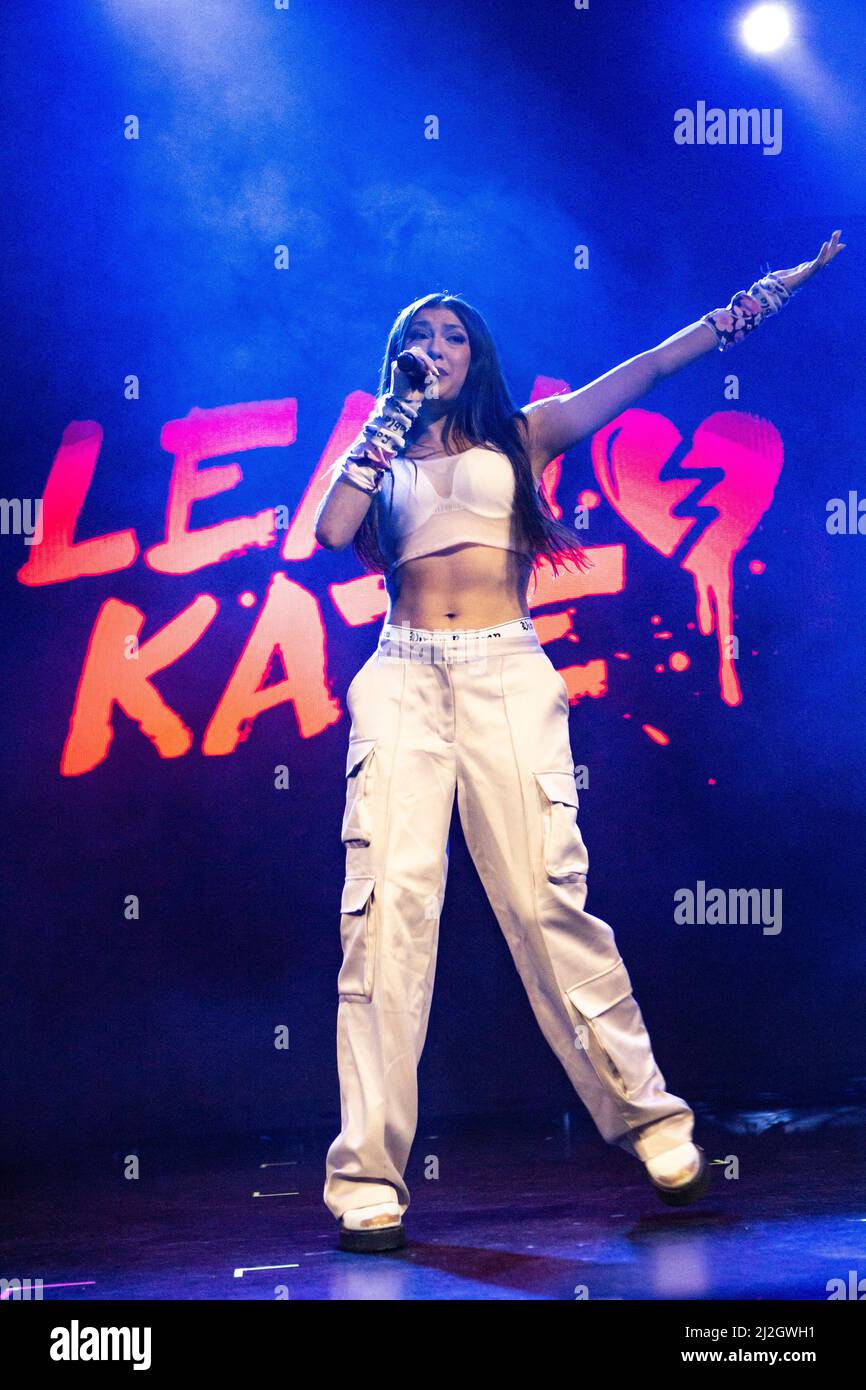 Milan Italy. 01 April 2022. The american pop singer LEAH KATE perform ...