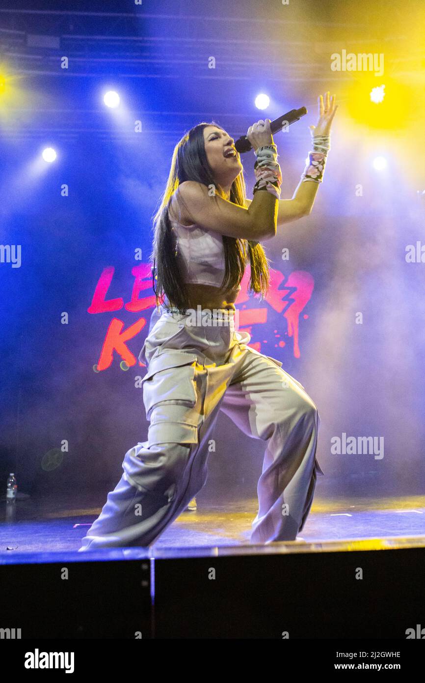 Milan Italy. 01 April 2022. The american pop singer LEAH KATE perform ...