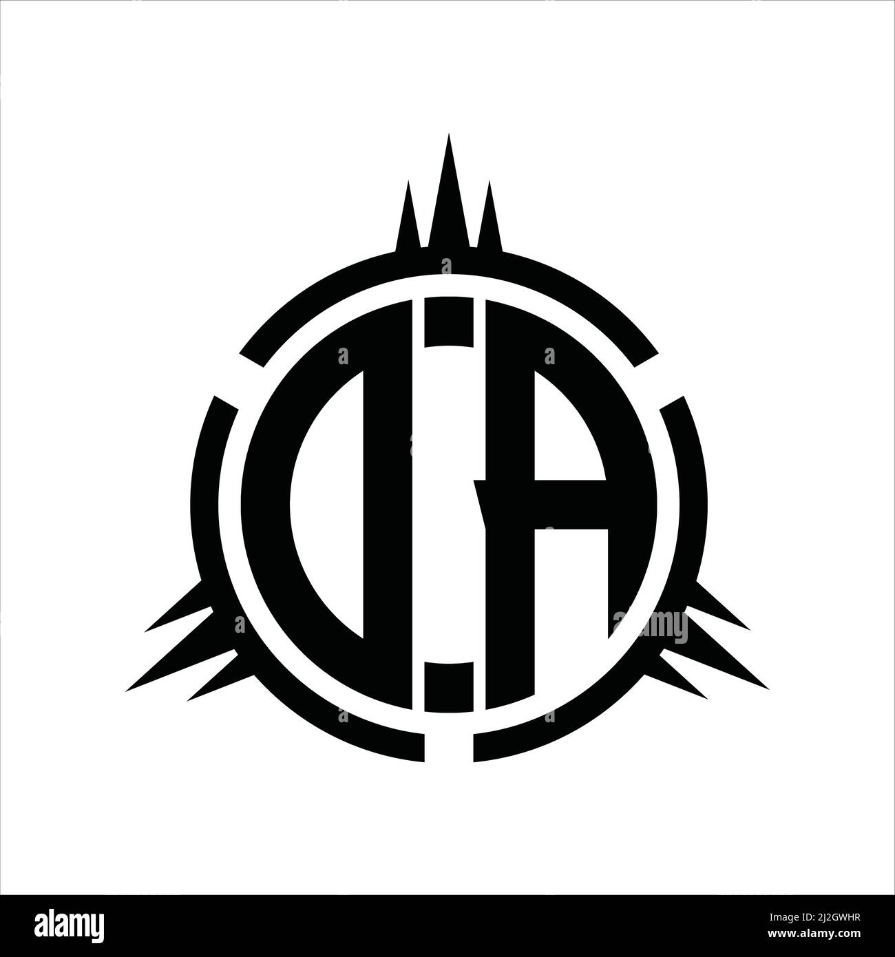 DA Logo monogram isolated on circle element design template Stock ...