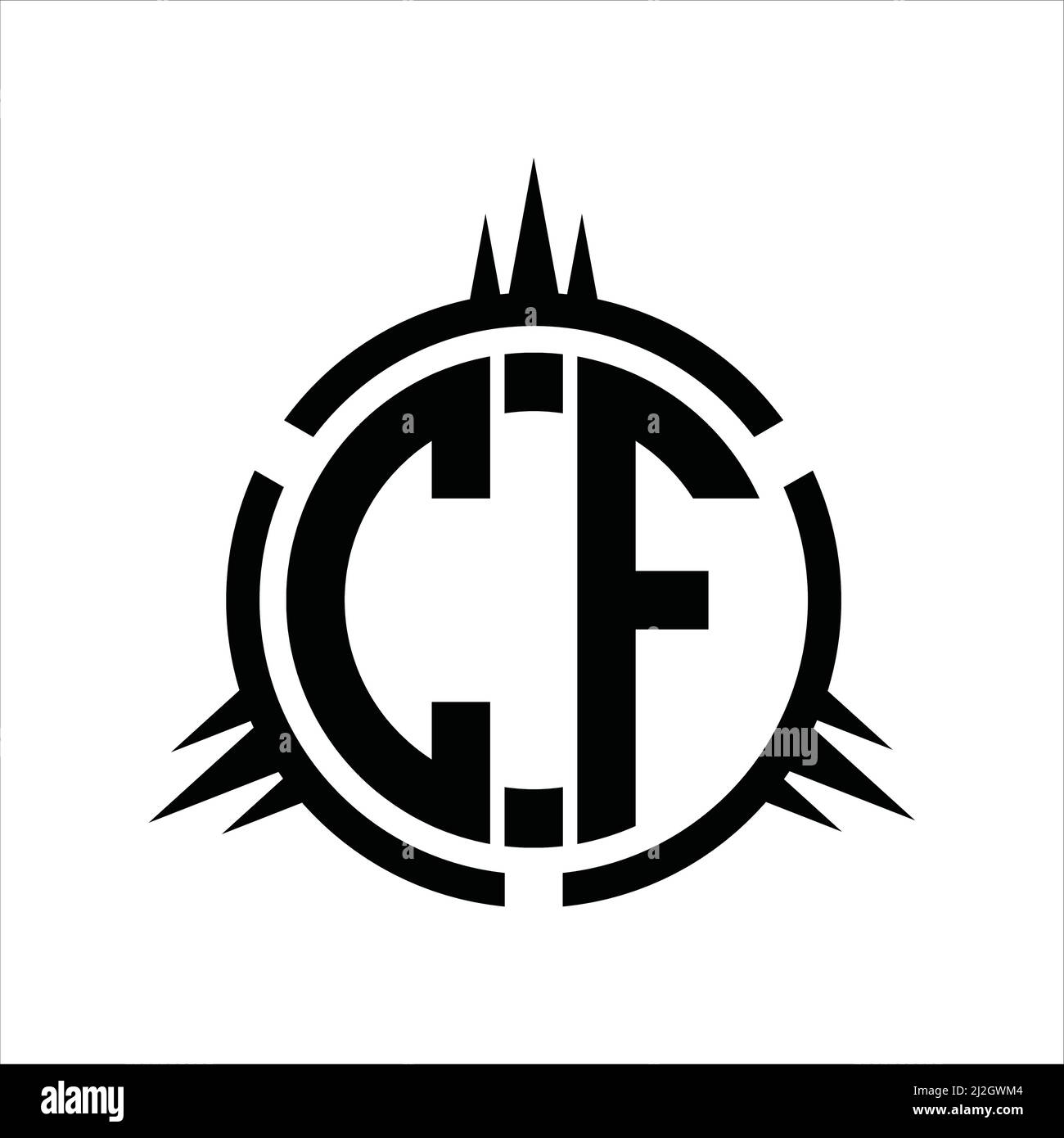 CF Logo monogram isolated on circle element design template Stock ...