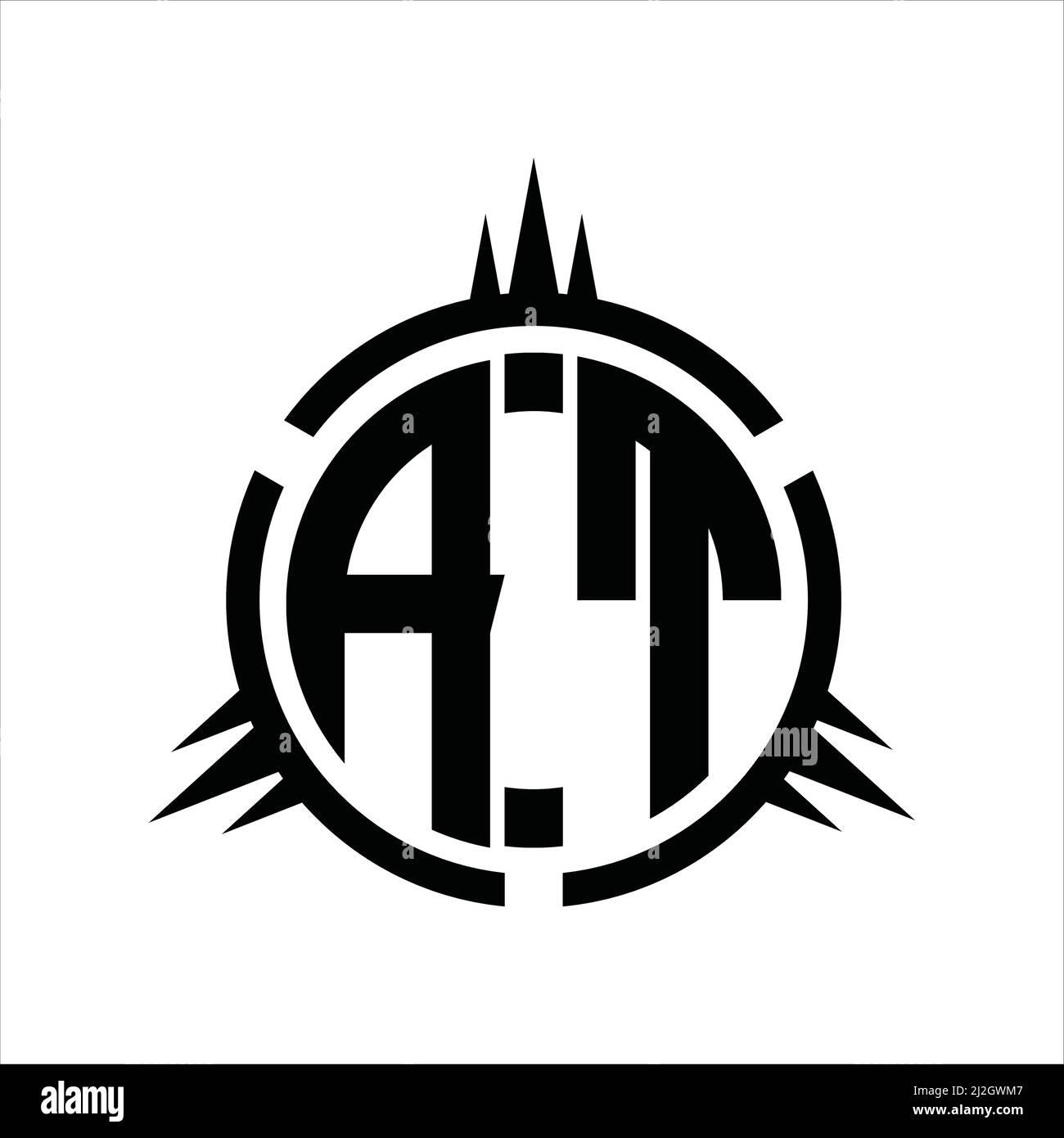 AT Logo monogram isolated on circle element design template Stock ...