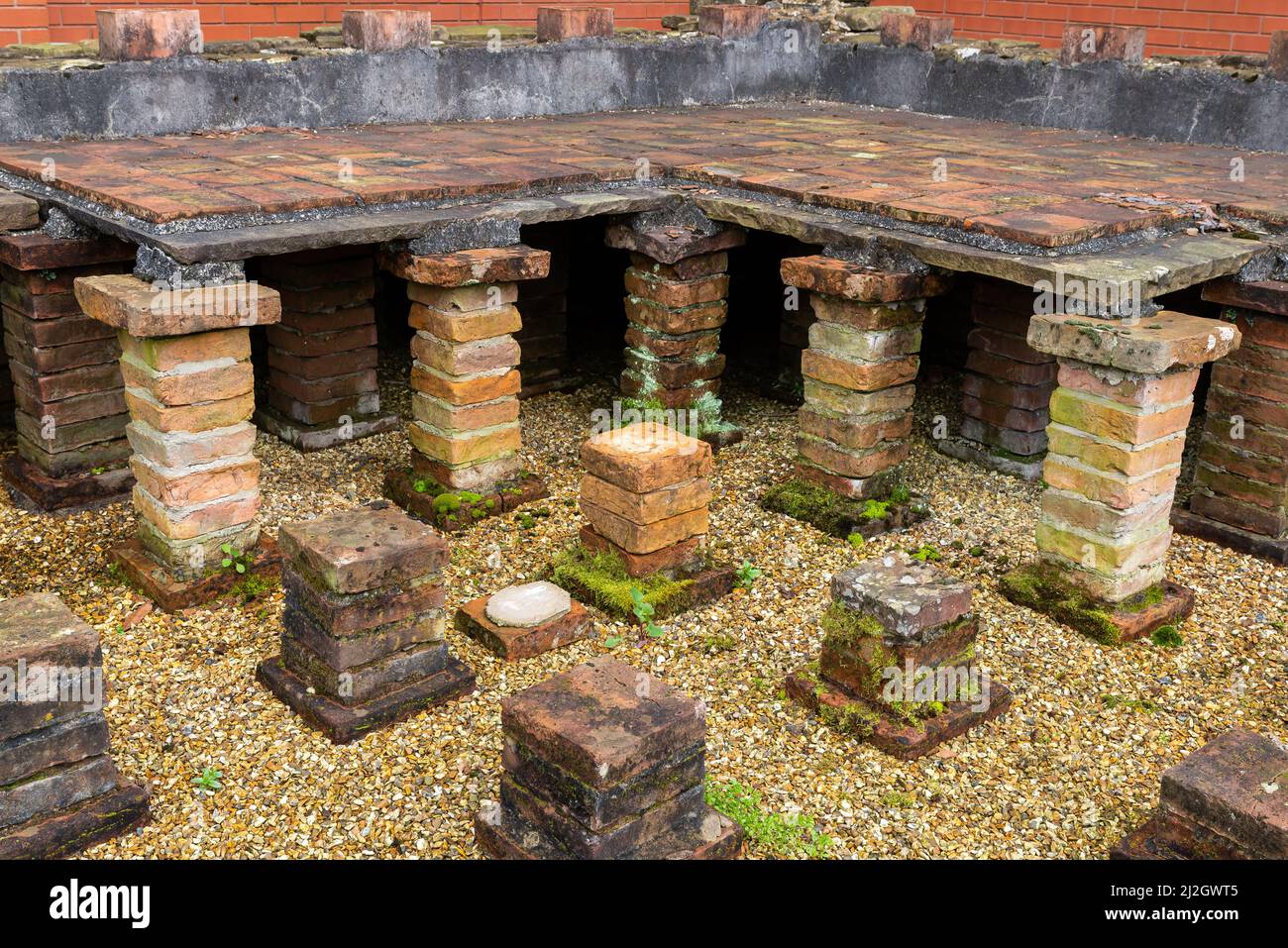 Ruins of Roman bath house. Wigan, England Stock Photo - Alamy