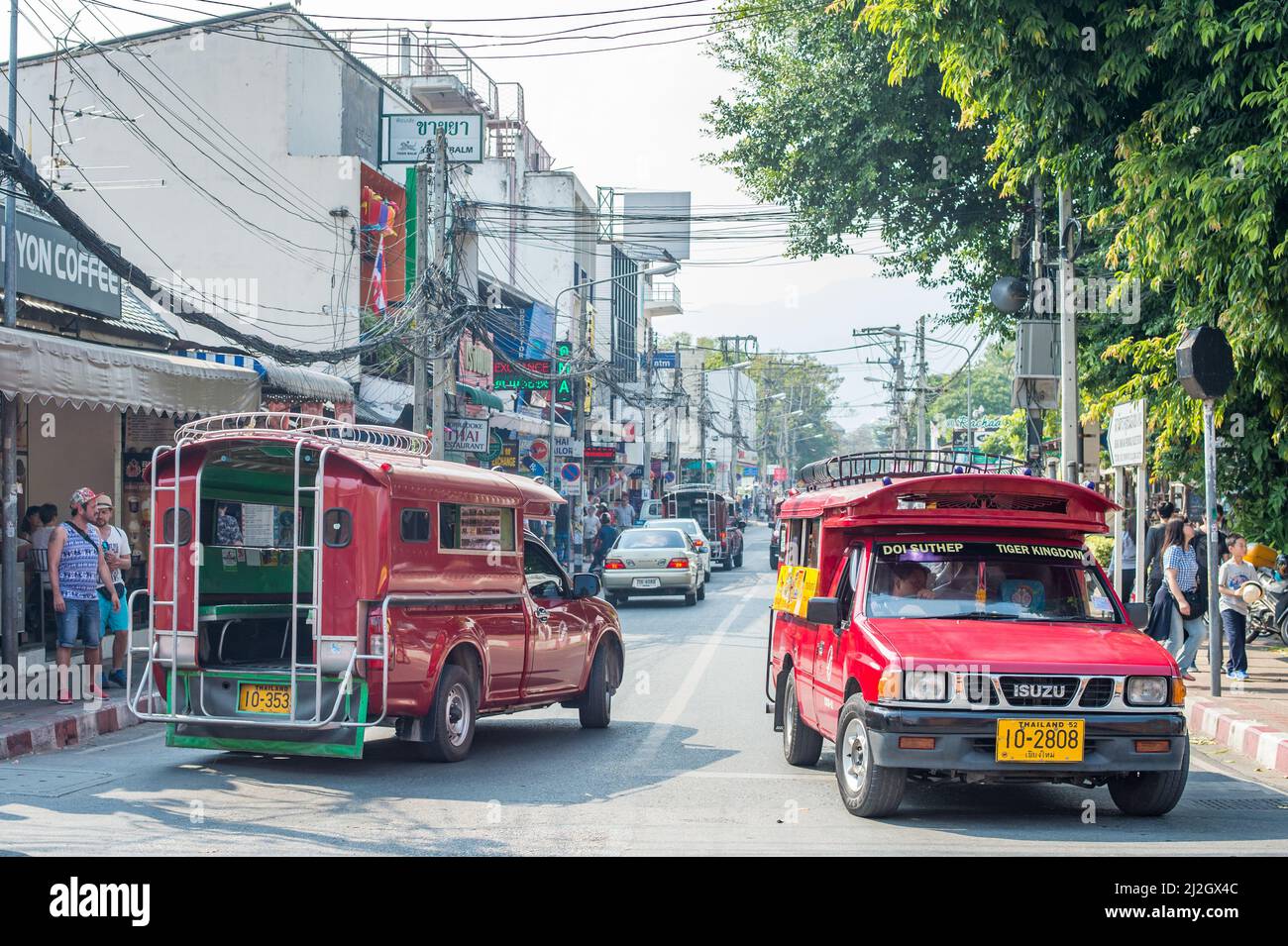 Traditional Songthaew transport in Chiang Mai. Chiang Mai is a major ...