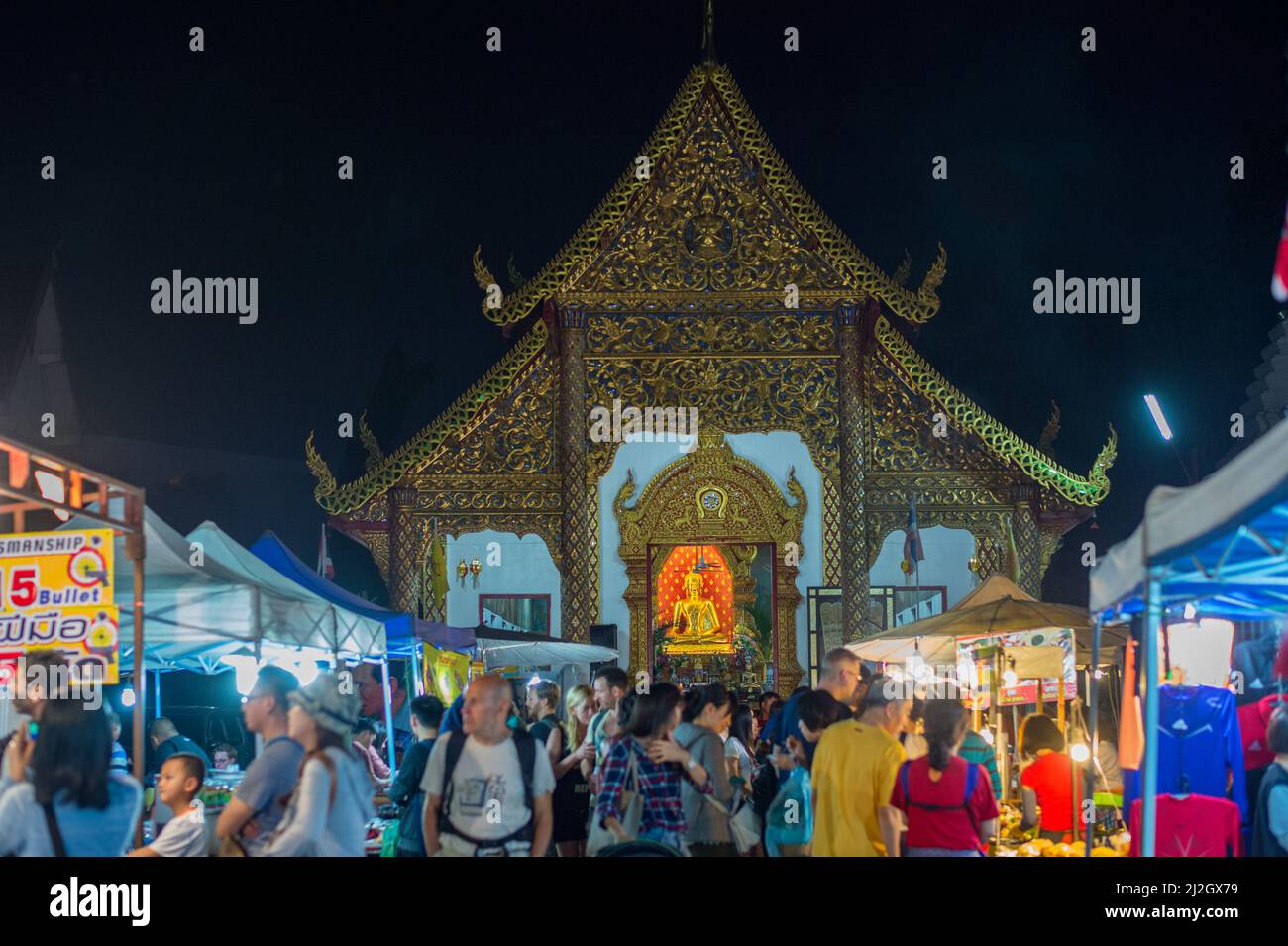 Saturday night market in Chiang Mai. This ancient town has several ...