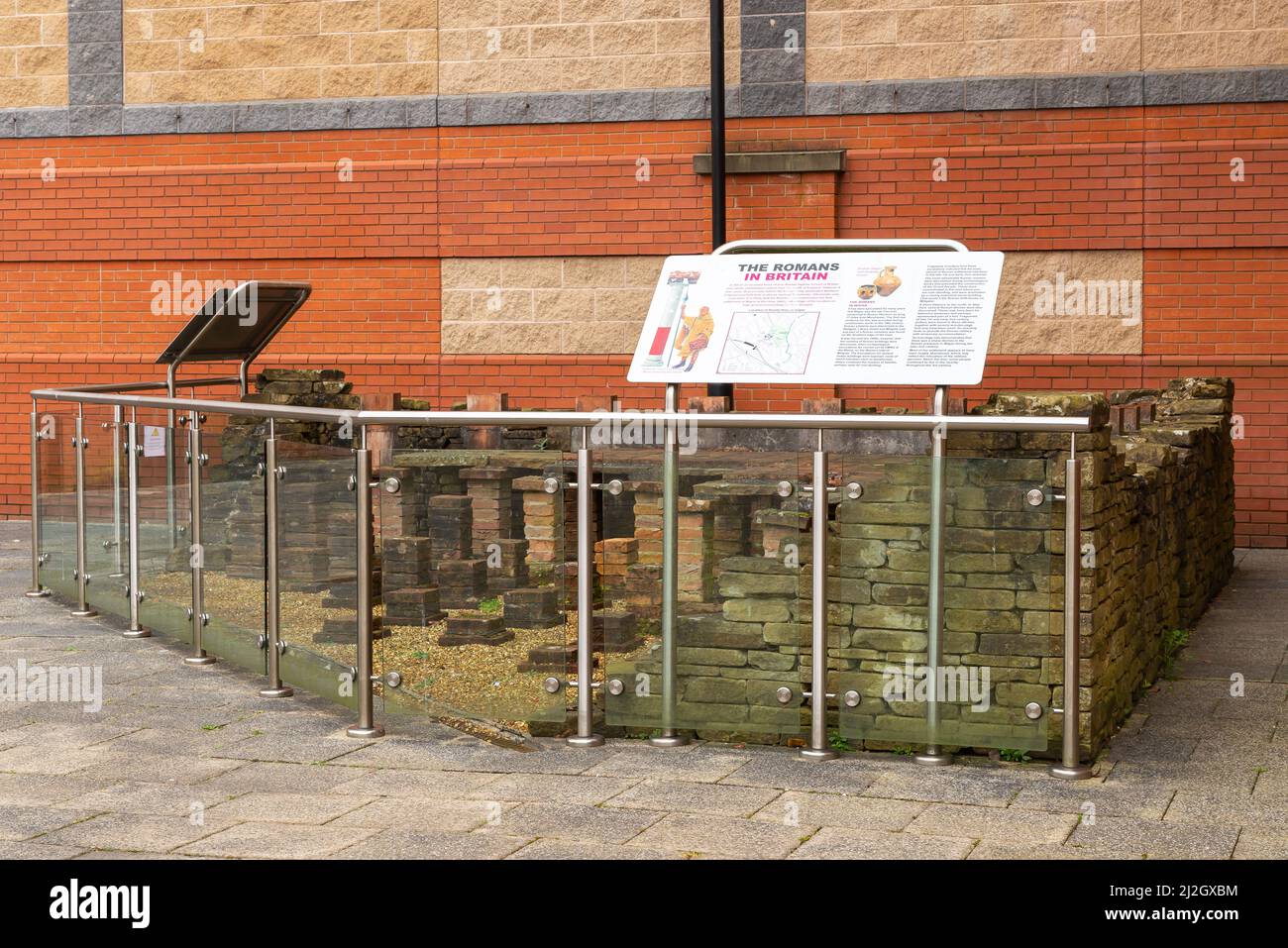 Wigan, England - United Kingdom - March 15th, 2022: Ruins of Roman bath ...
