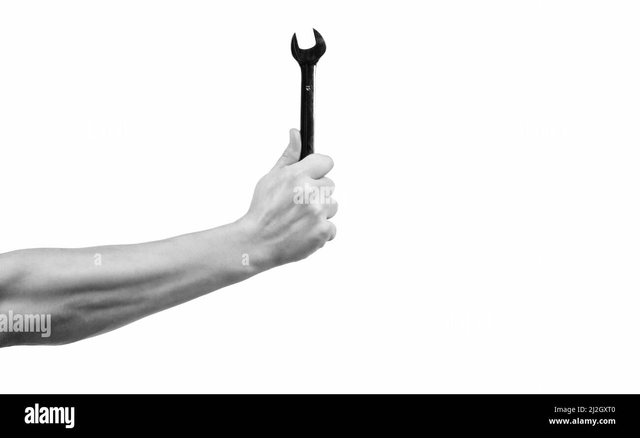 Hand holding wrench hi-res stock photography and images - Alamy