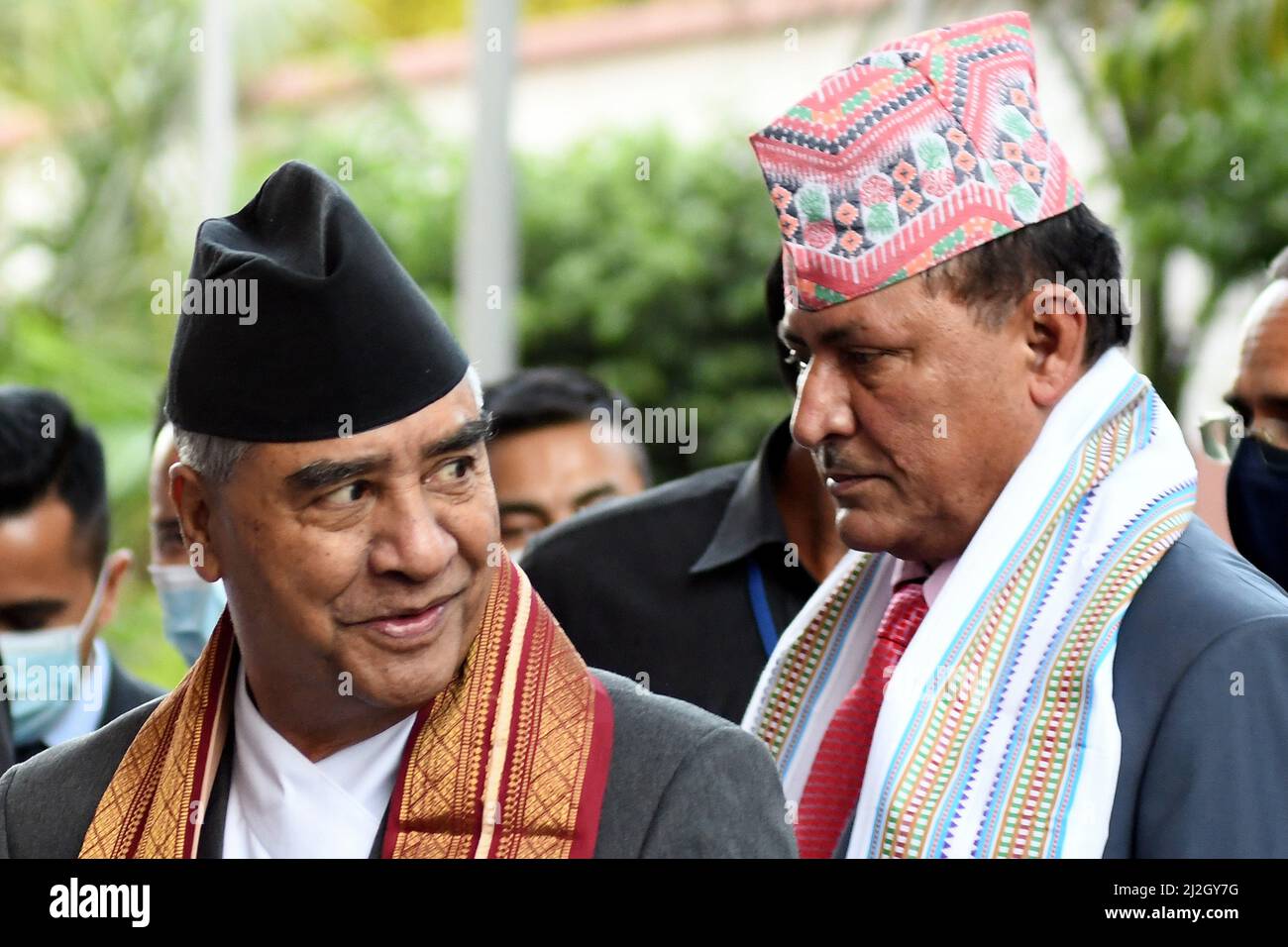 Nepal Prime Minister Sher Bhadur Deuba and his wife Arzu Rana Deuba ...