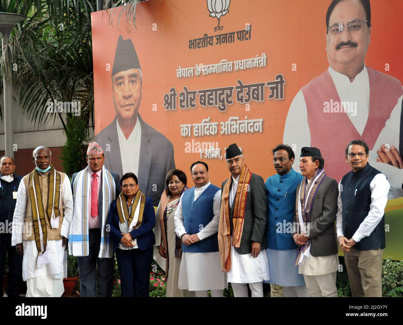 New Delhi, India. 01st Apr, 2022. Nepal Prime Minister Sher Bhadur ...