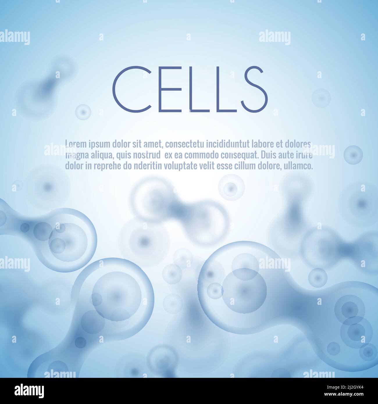 Blue cell background. Life and biology, medicine scientific, molecular ...