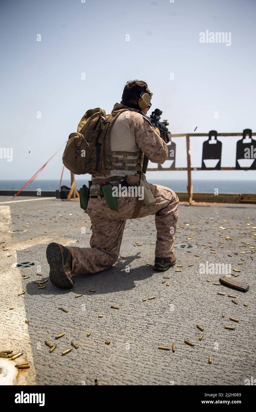 ATLANTIC OCEAN (March 22, 2022) U.S. Marine Corps Sgt. Charles Gwinn ...
