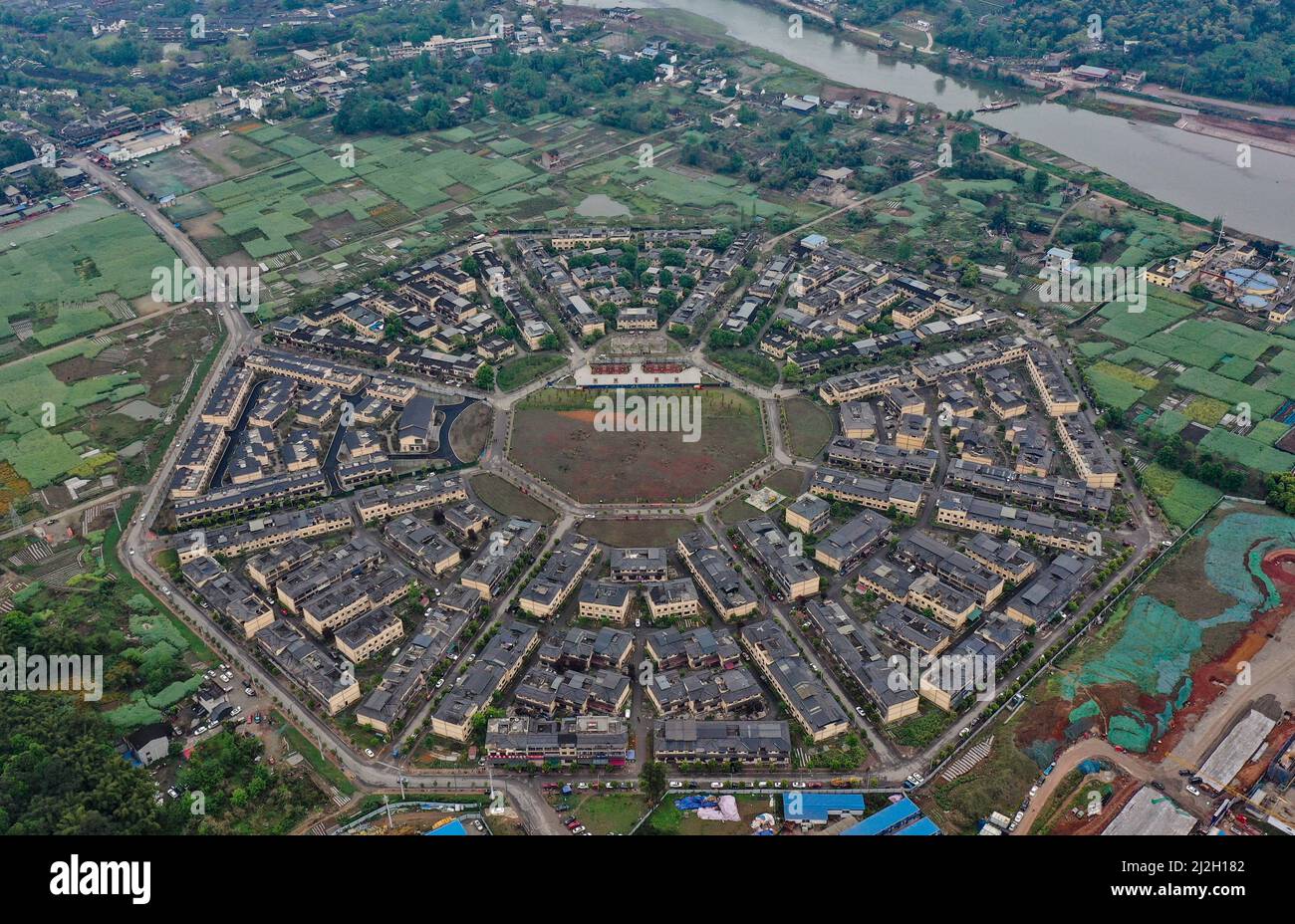 MEISHAN, CHINA - APRIL 1, 2022 - Aerial photo taken on April 1, 2022 ...