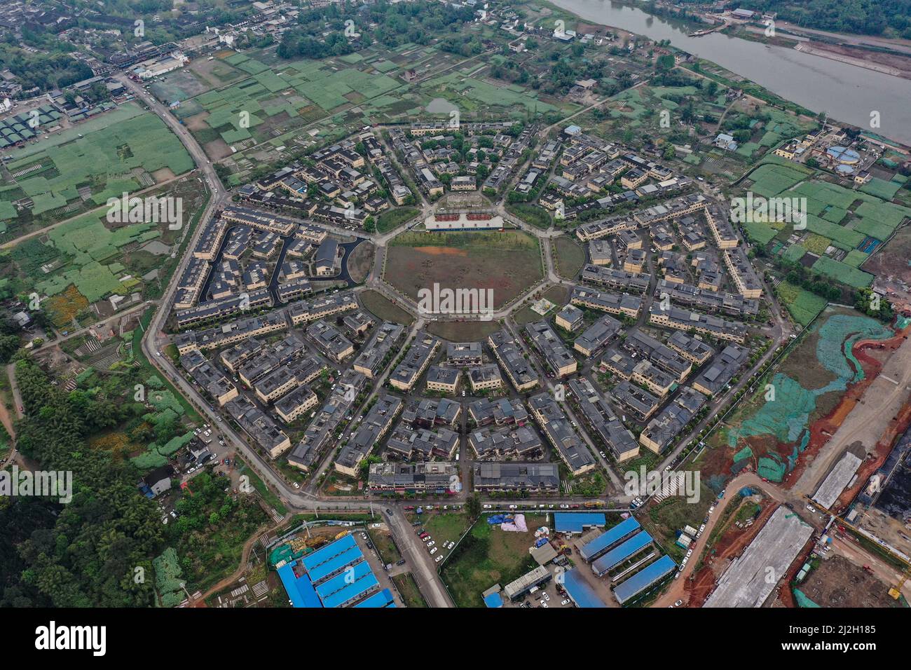MEISHAN, CHINA - APRIL 1, 2022 - Aerial photo taken on April 1, 2022 ...