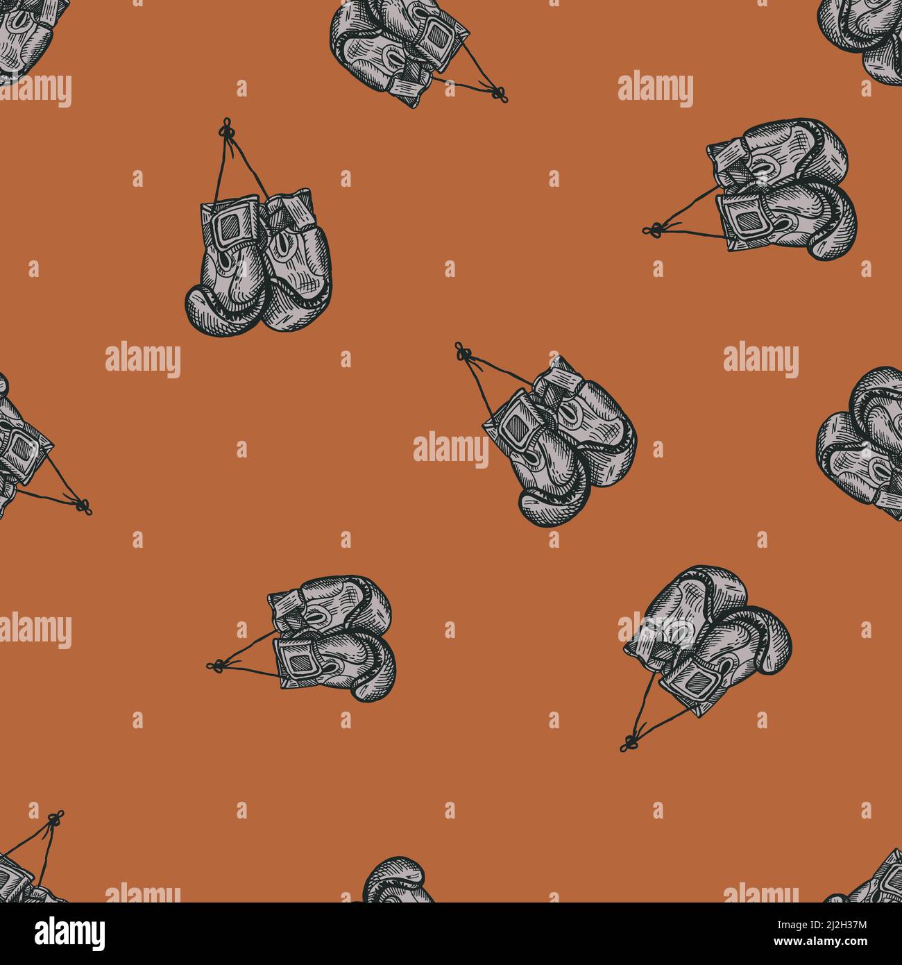 Boxing gloves hanging seamless pattern. Vintage sport inventory ...