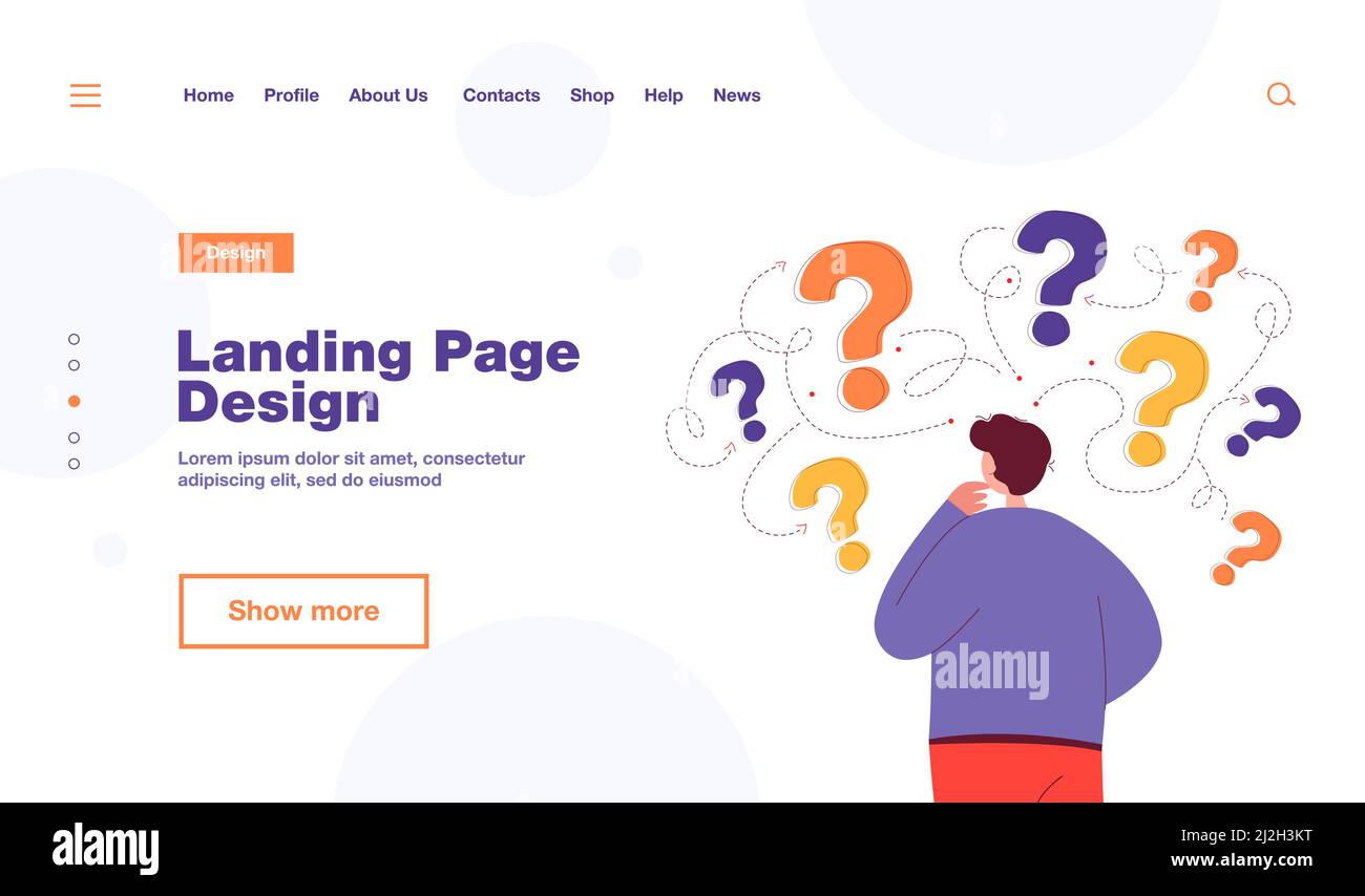 Back view of man making business decision flat vector illustration. Cartoon character thinking ...