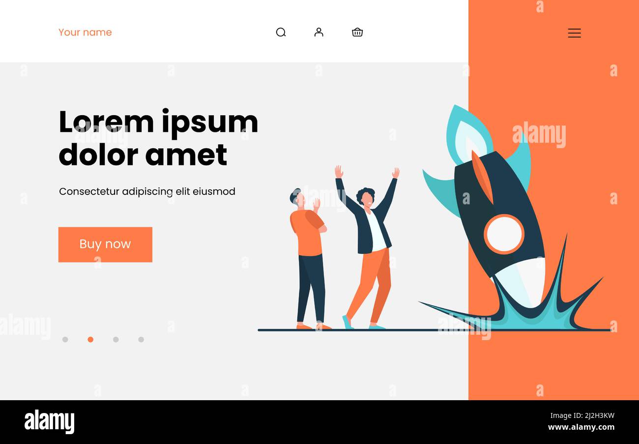 Anxious guys watching as rocket falling down. Accident, explosion ...