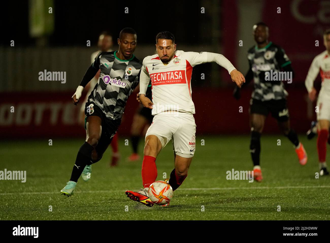 Spanish Soccer League match U.D. Sanse vs Real Racing Club Santanderin ...