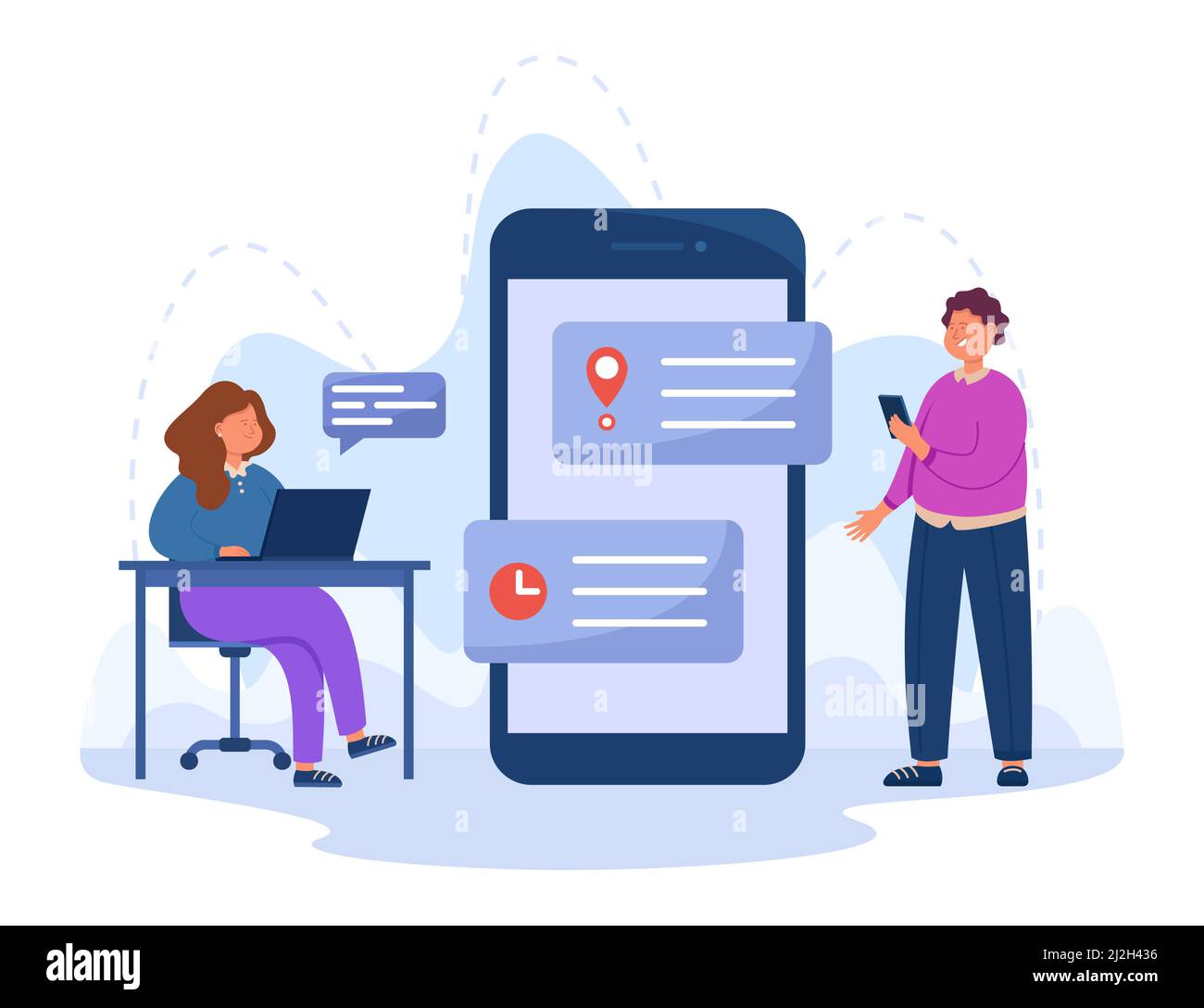 Business people arranging appointment in digital booking app. Mobile ...