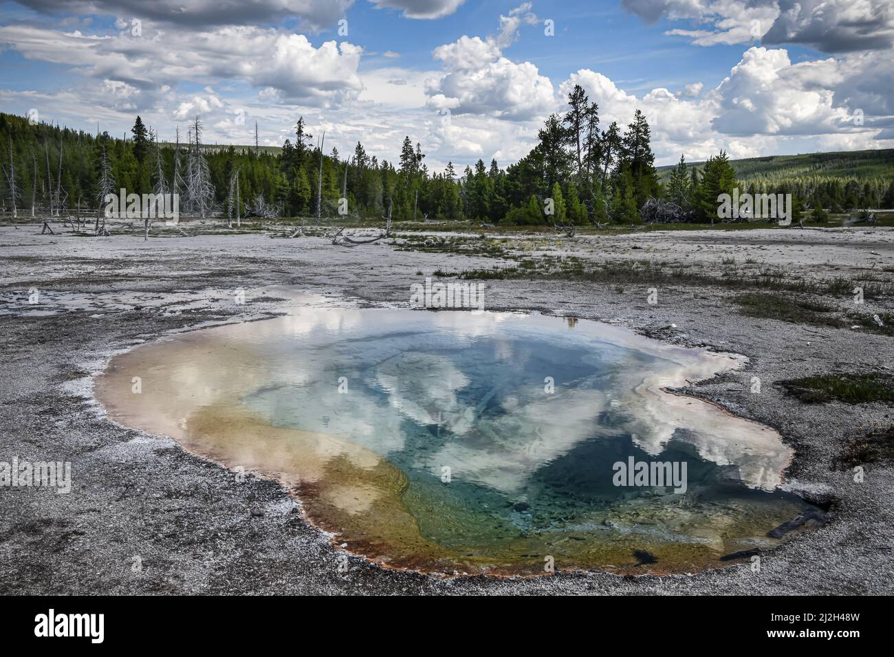 Yellowstone National park reflecting pools Stock Photo - Alamy