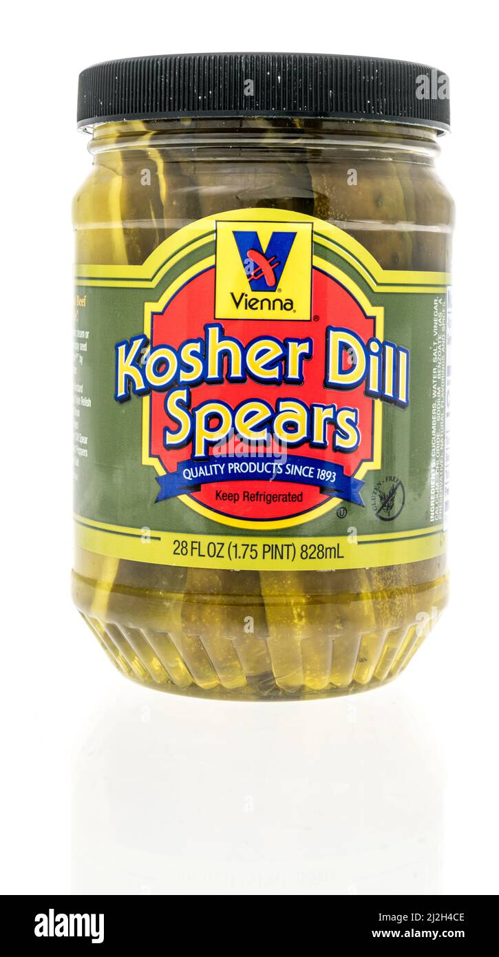 Winneconne, WI -1 April 2022: A package of Vienna kosher dill pickle ...
