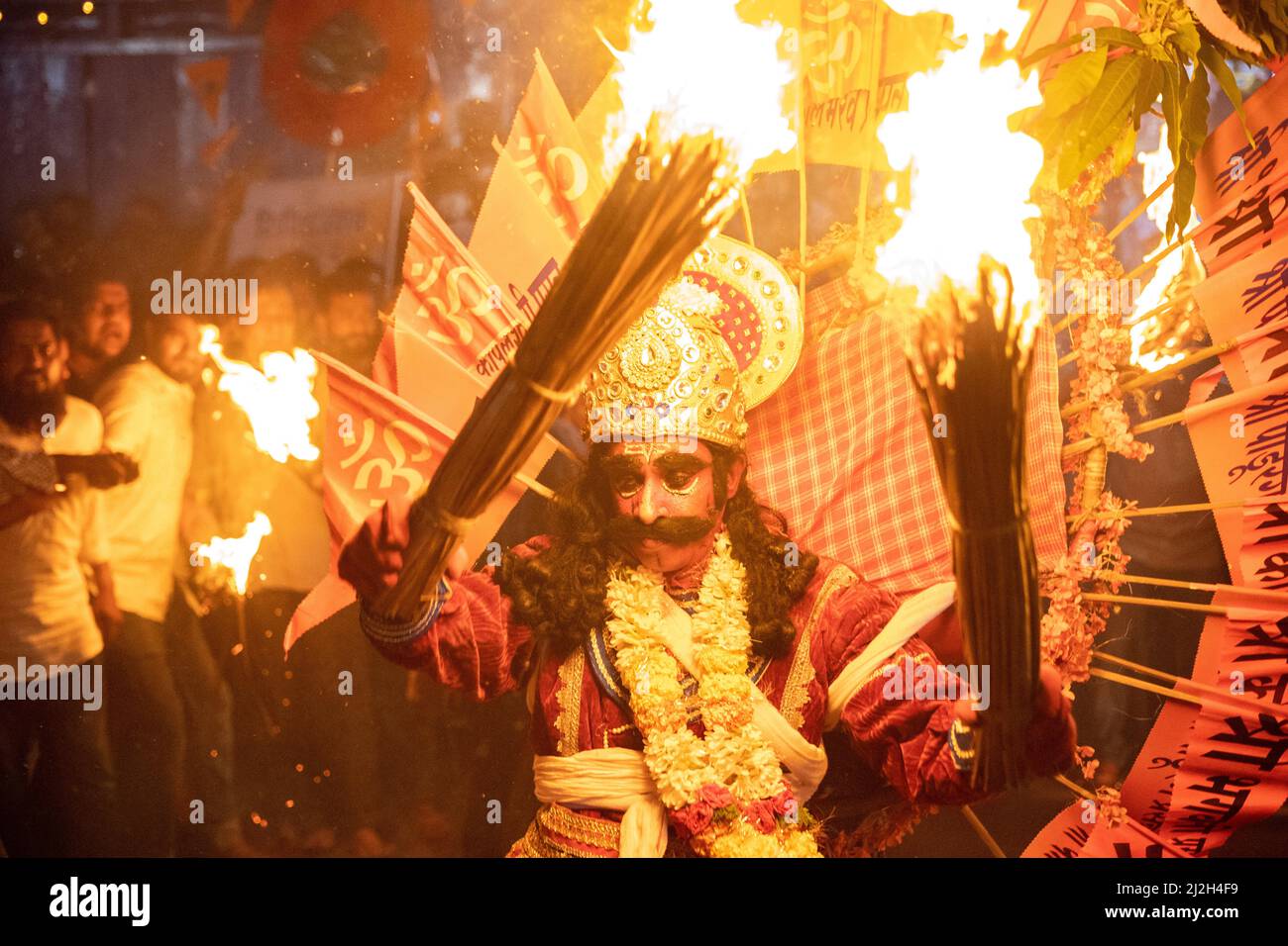 The annual Virabhadra folk dance performed two days before Gudi Padwa ...
