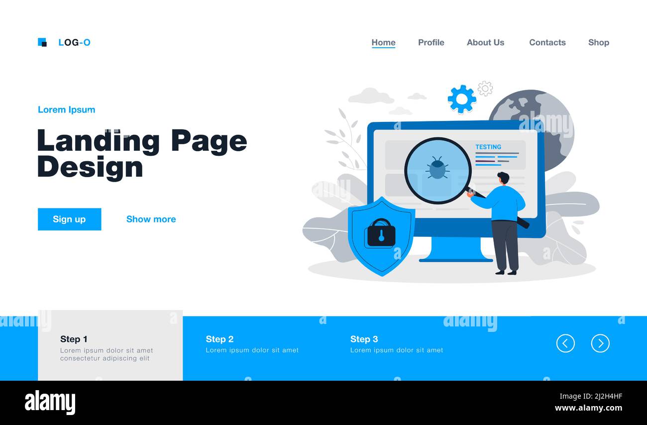 Cartoon metaphor of software assurance application or service. Flat ...