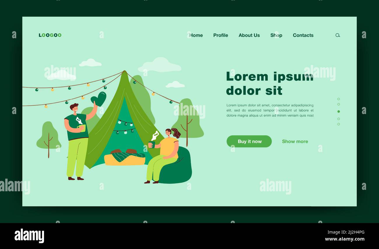 Drinking while camping Stock Vector Images - Alamy