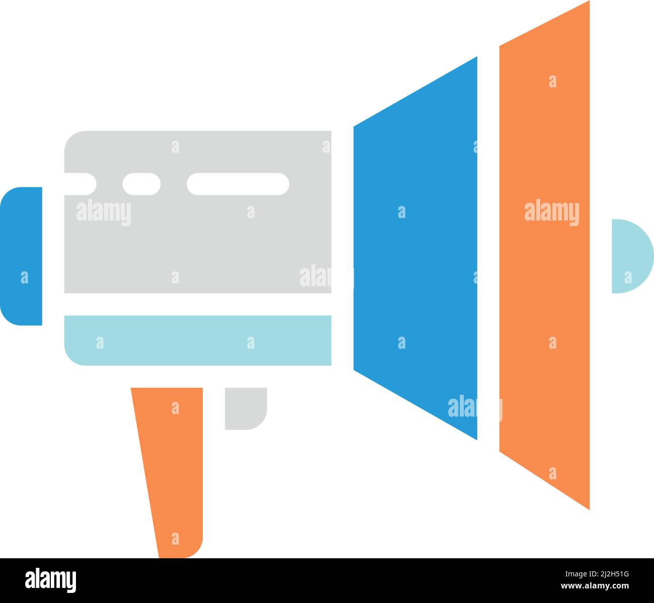 Vector megaphone, loudspeaker white line icon. Symbol and sign ...