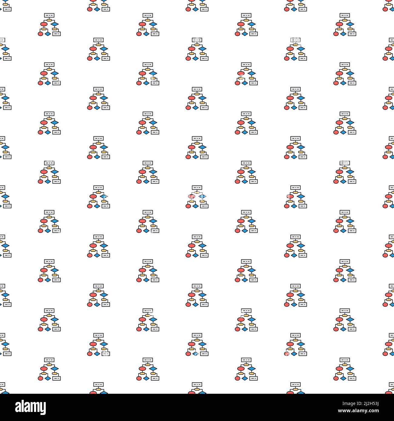 Vector Algorithm Coding Block Schemes Pattern With Various Icons Symbol Texture Design Stock