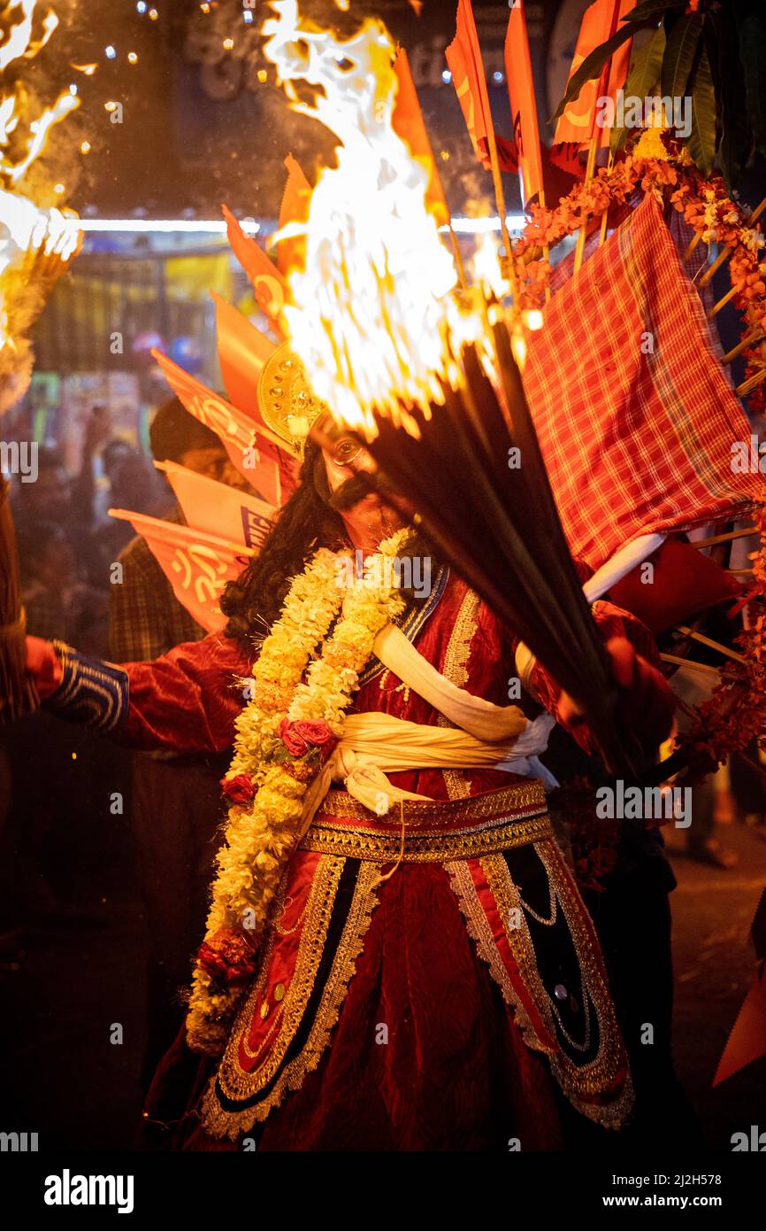 The annual Virabhadra folk dance performed two days before Gudi Padwa ...
