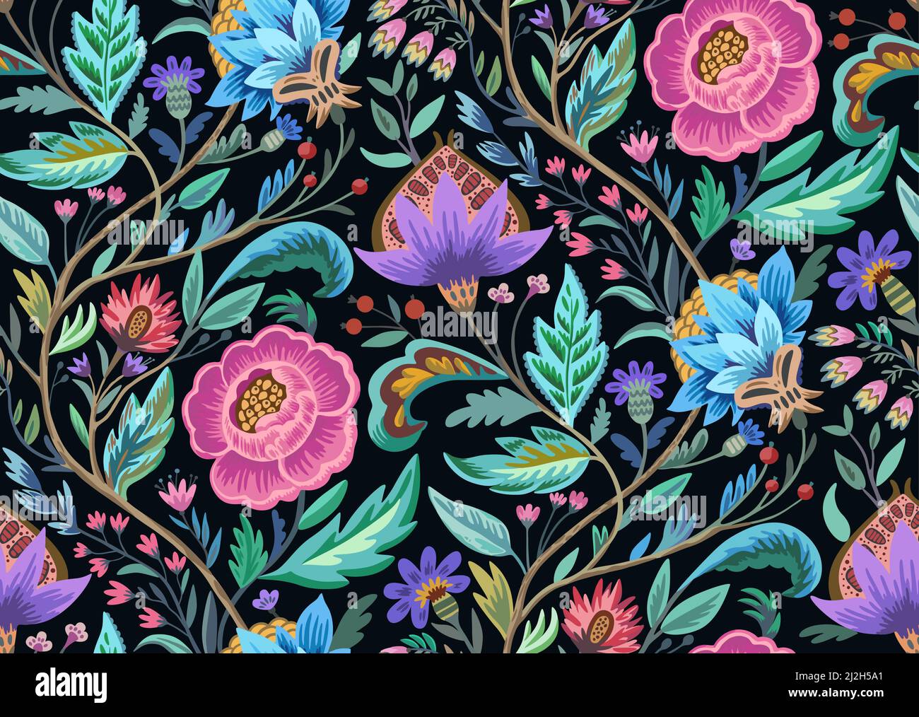 Vintage floral ornamental pattern ni victorian style for decor ...