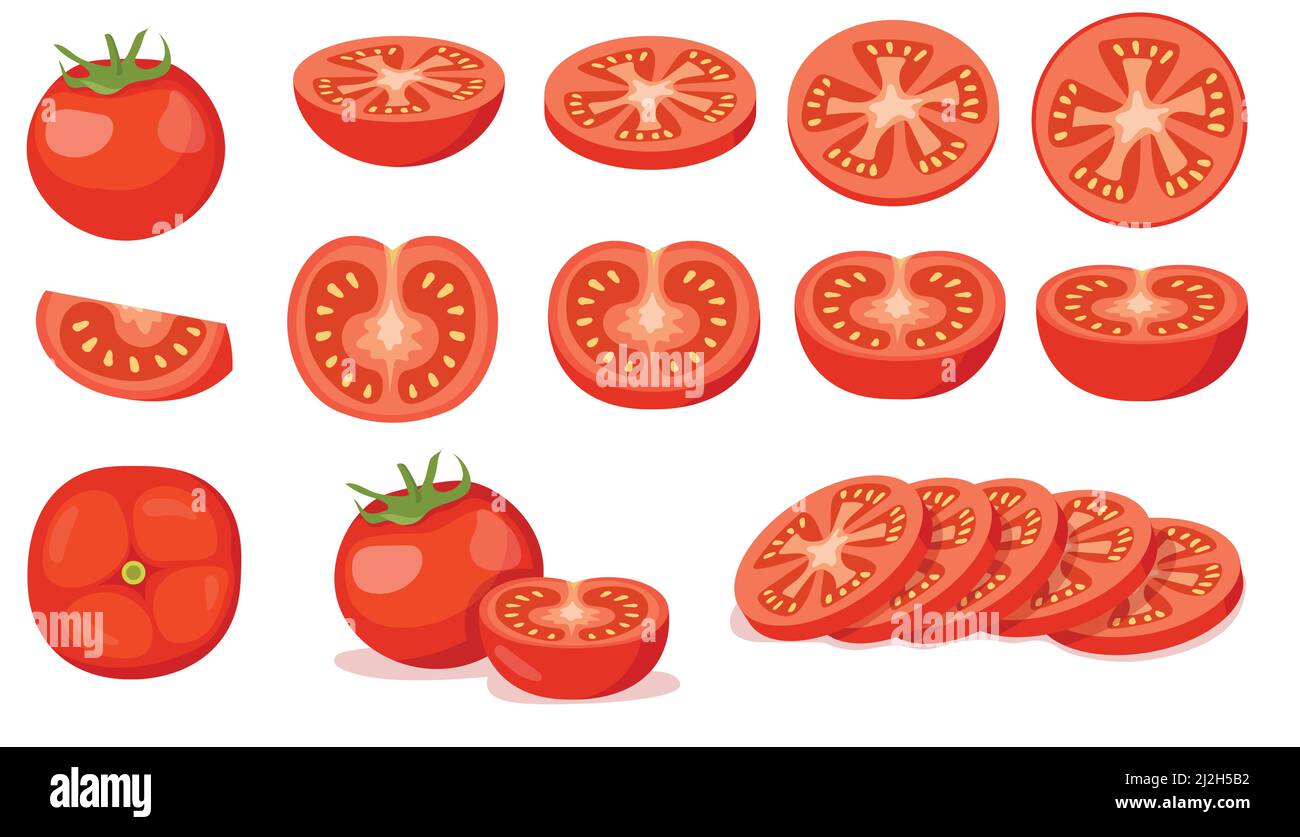 Sliced Tomatoes Cartoon