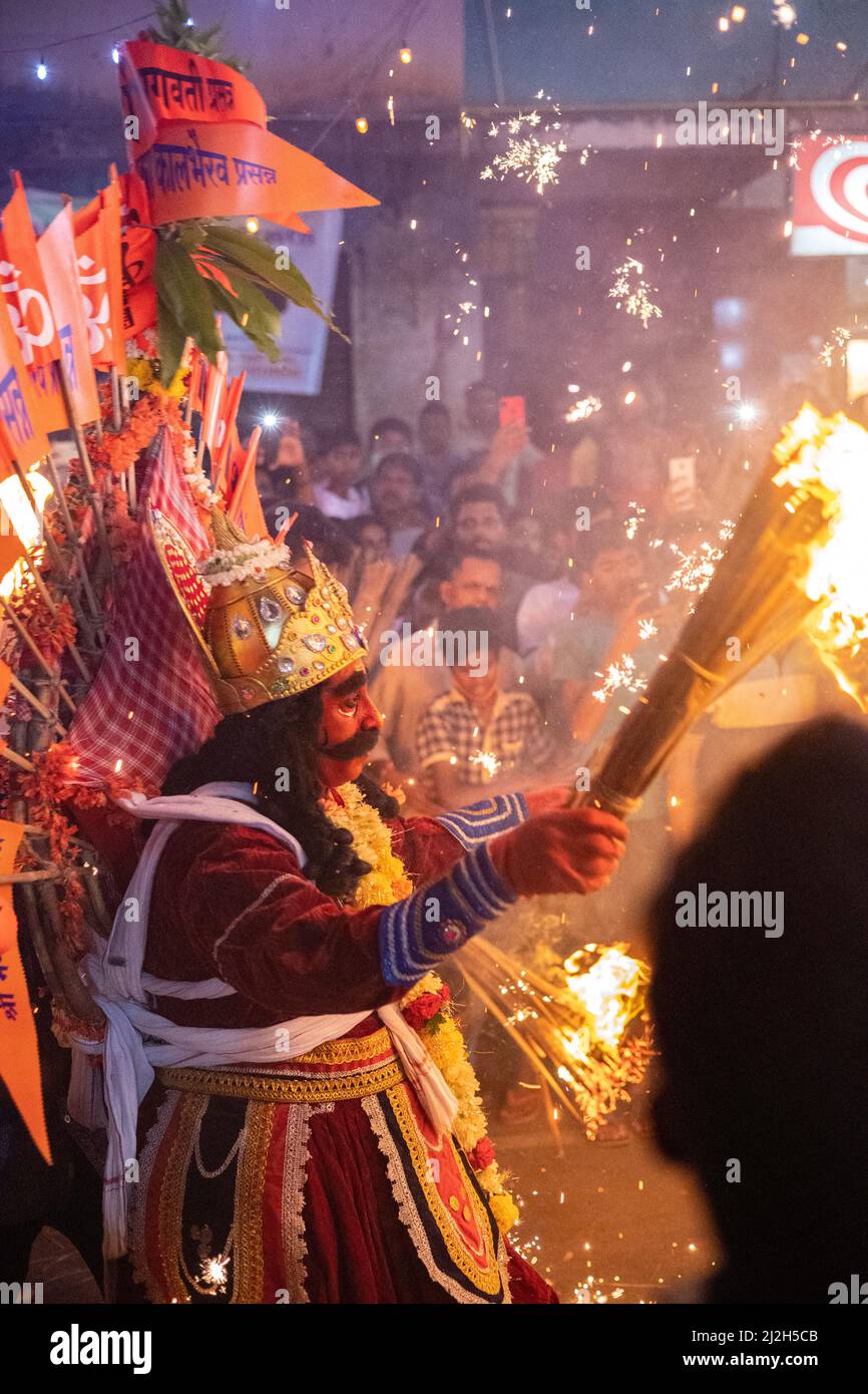 The annual Virabhadra folk dance performed two days before Gudi Padwa ...