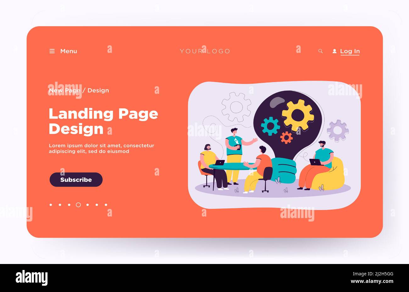 Creative office workers discussing ideas in team isolated flat vector ...