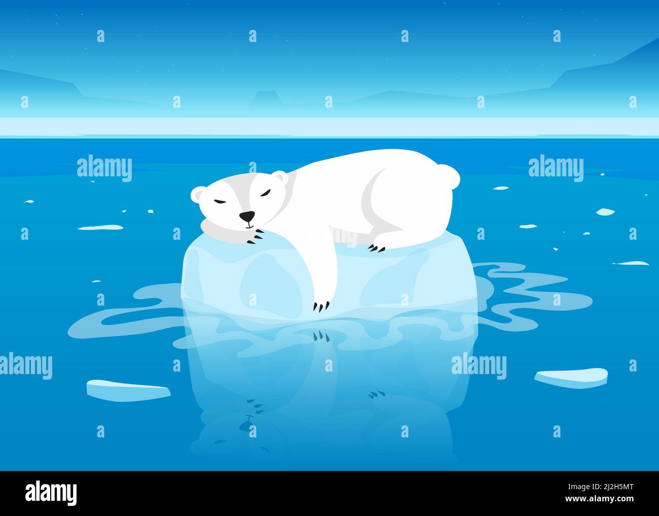 Iceberg on frozen sea Stock Vector Images - Alamy