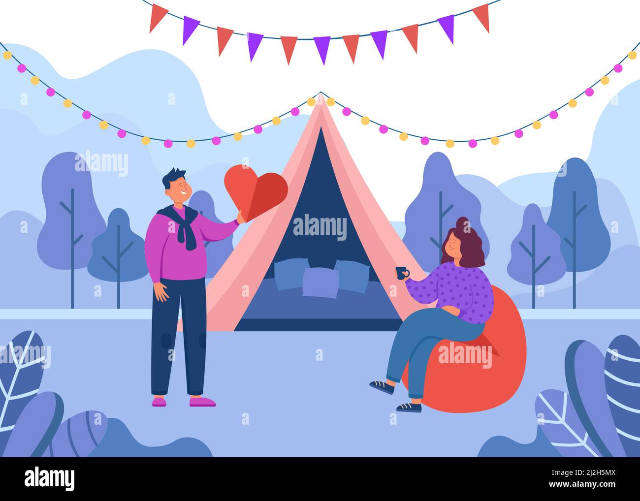 People in front tent Stock Vector Images - Alamy