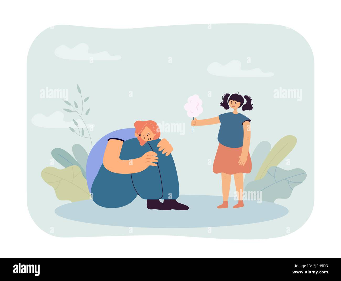 Girl comforting friend Stock Vector Images - Alamy