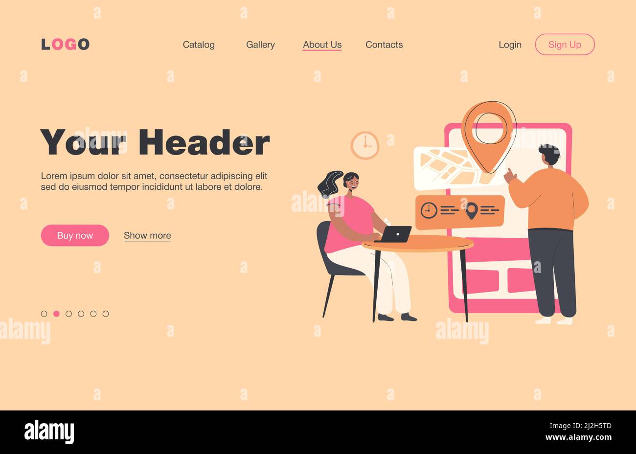 Digital technology users using appointment and booking app on giant ...