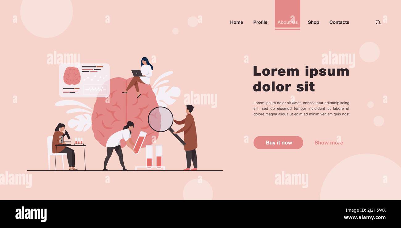 Doctors doing medical research on human brain and testing blood samples ...