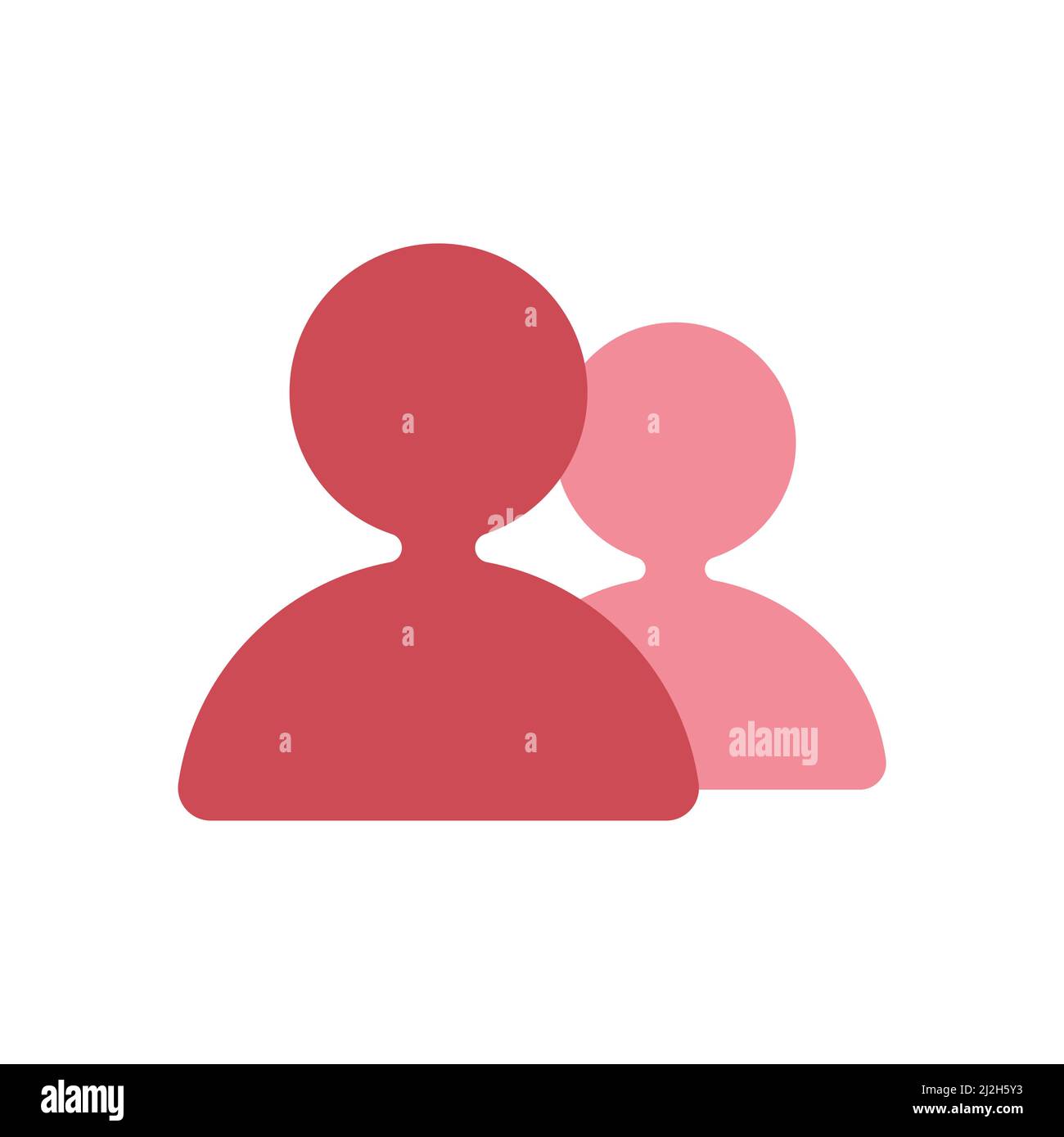Two people red vector icon on white background Stock Vector Image & Art ...