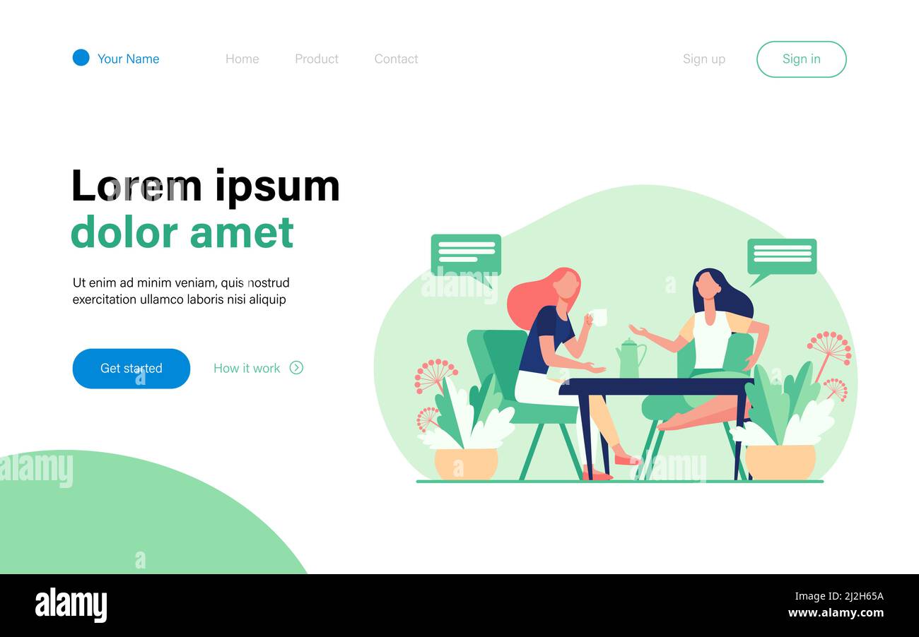 People chatting over coffee Stock Vector Images - Alamy