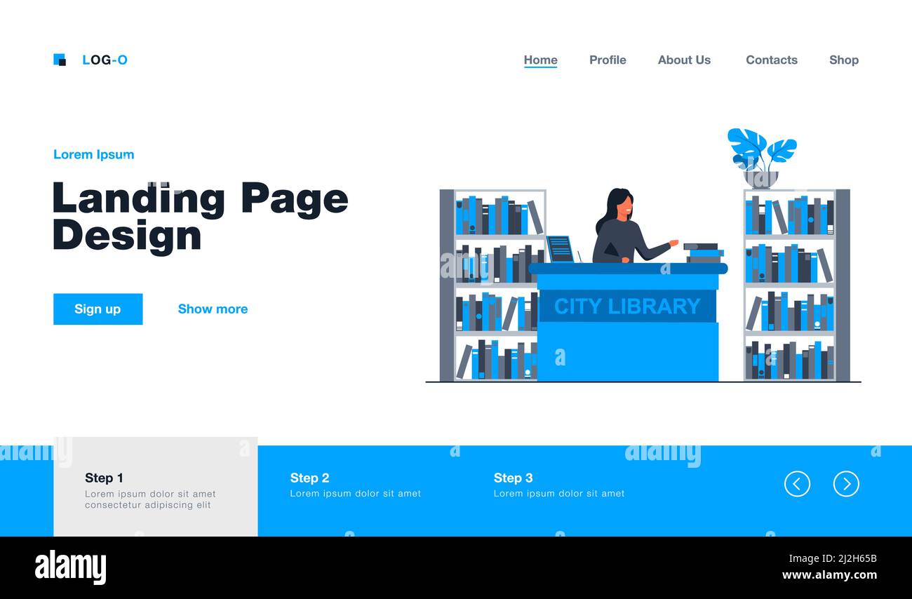 Bookshop counter woman Stock Vector Images - Alamy