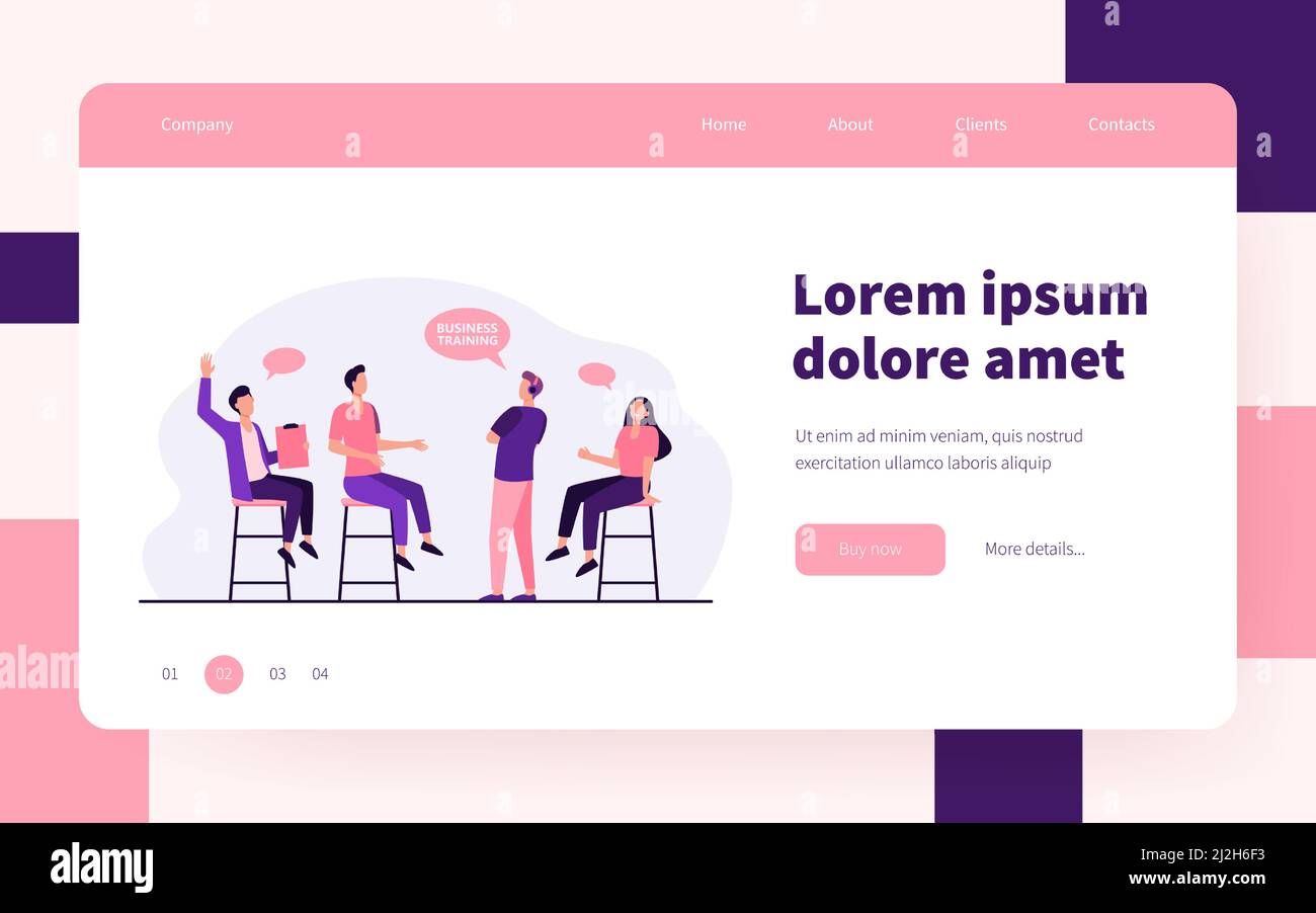 Group of people asking questions on business training. Chair ...