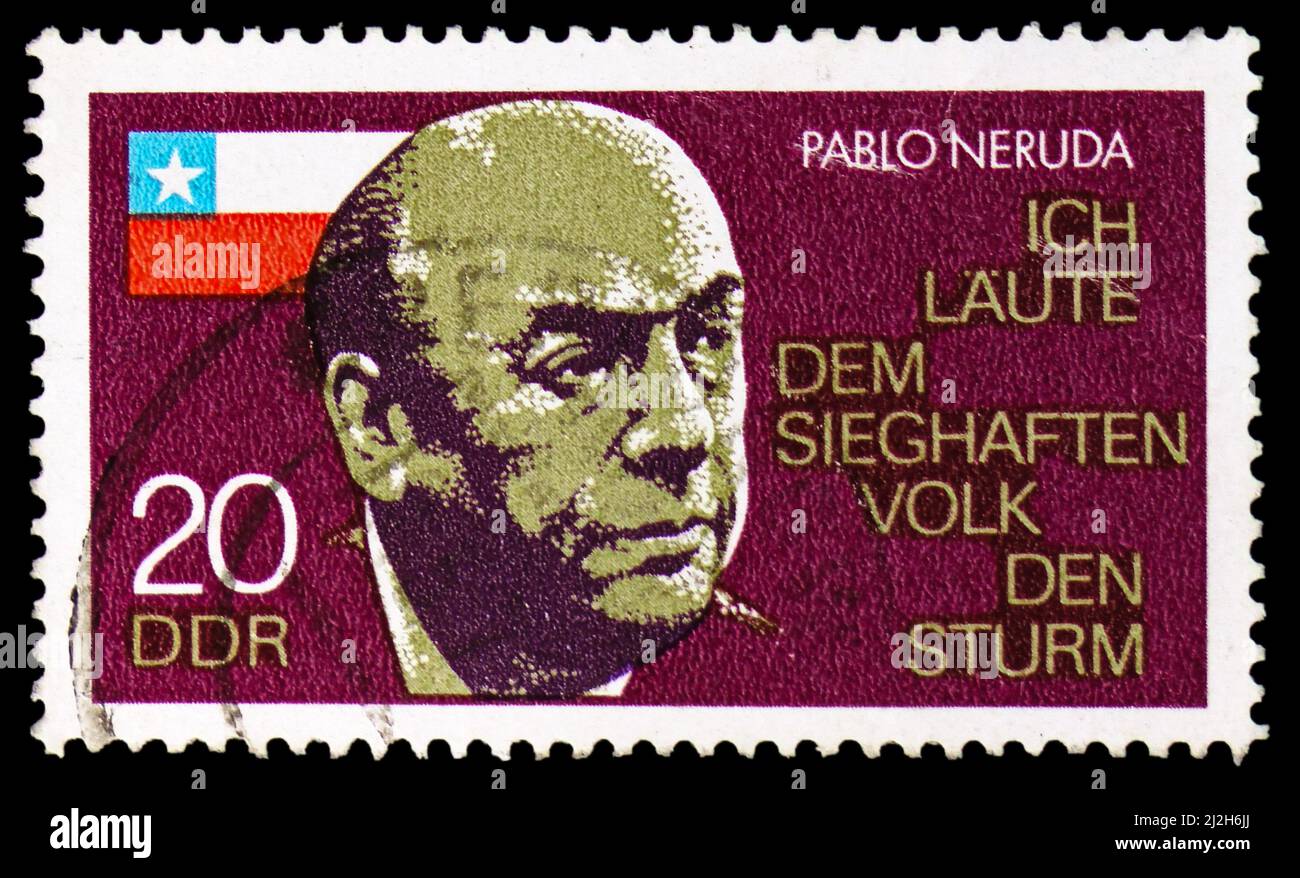 MOSCOW, RUSSIA - MARCH 13, 2022: Postage stamp printed in Germany shows ...