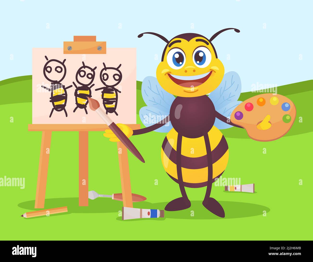 Artist easel outdoor Stock Vector Images - Alamy