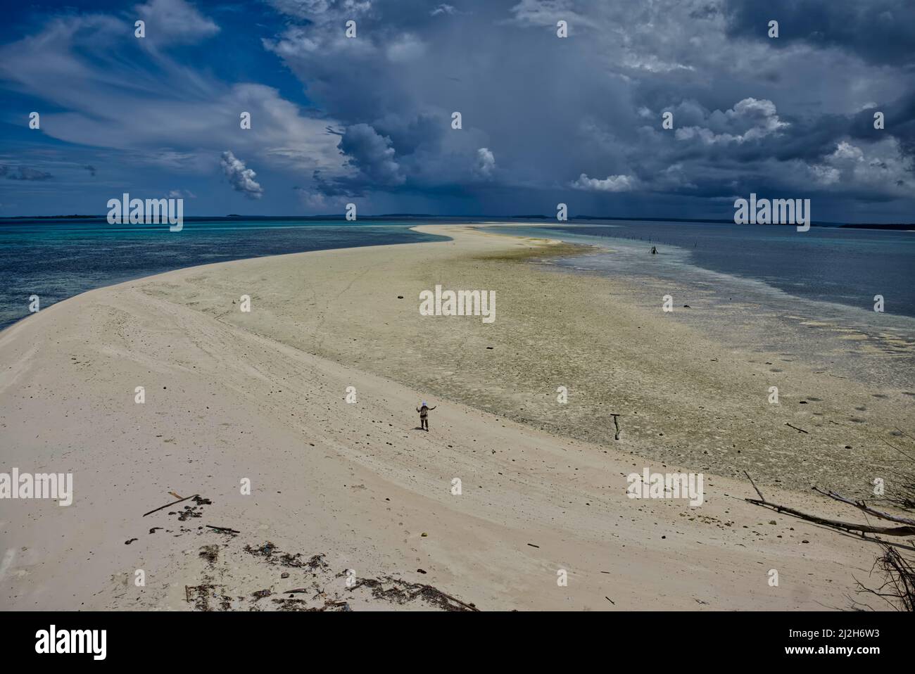 Ngurtafur Beach, which stretches across the open sea, is located on the ...